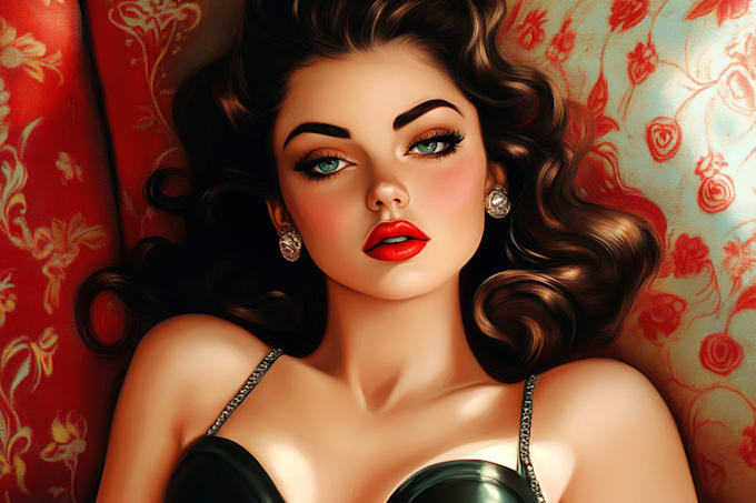 Make pin up girl and pin up girl illustration by Marylee4 | Fiverr