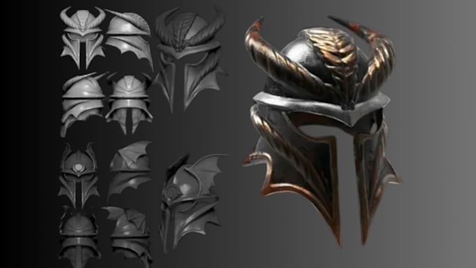 Sculpt 3d cosplay model 3d armor 3d weapon wearable cosplay prop for 3d ...