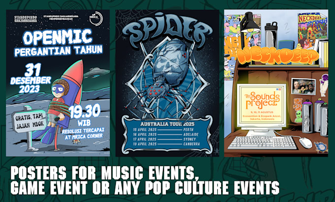 Design custom poster for your movie, gigs music event by Andopz | Fiverr