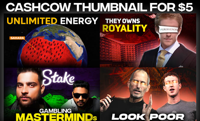 Design youtube thumbnail for cash cow or finance by Riyalvaibhav | Fiverr
