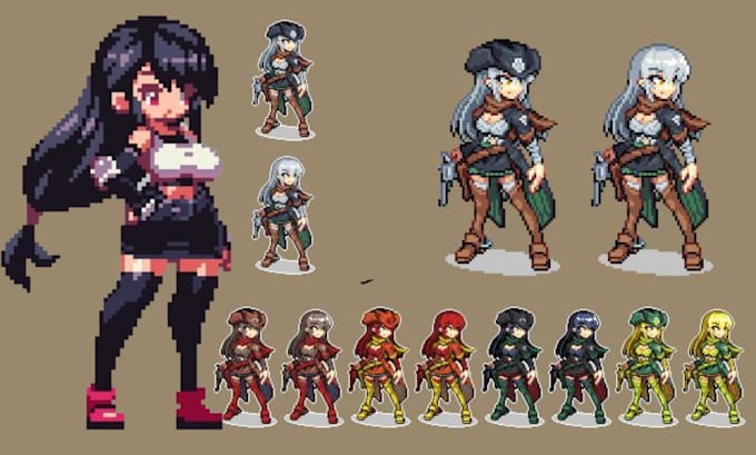 Create pixel art animation,pixel art character,8 bit, sprite sheet, for ...