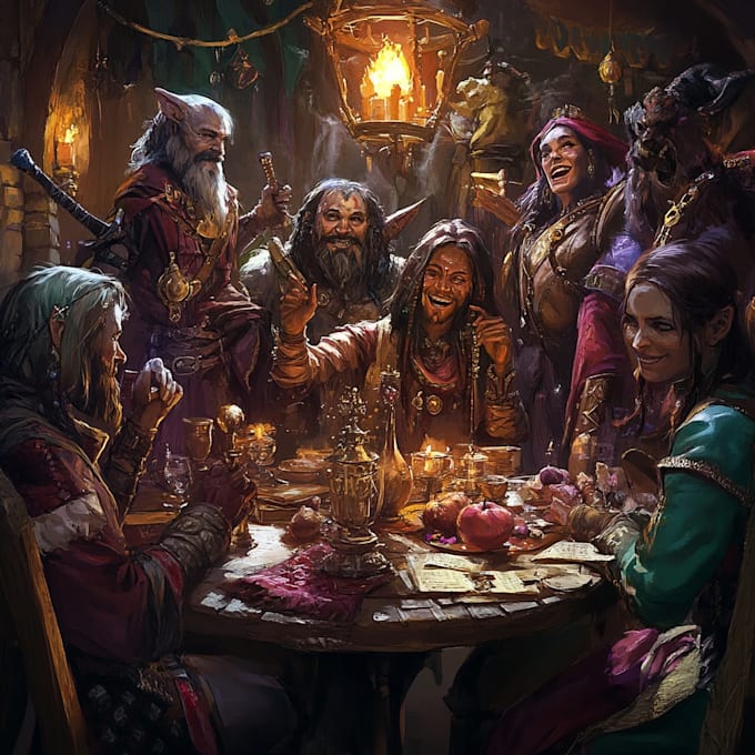 Create dnd party art illustration by Lotecro | Fiverr