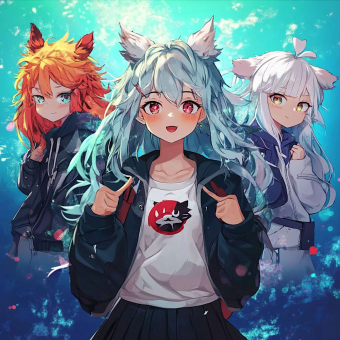 Illustrate anime character, vtuber, oc art, of any kind by Haouana | Fiverr