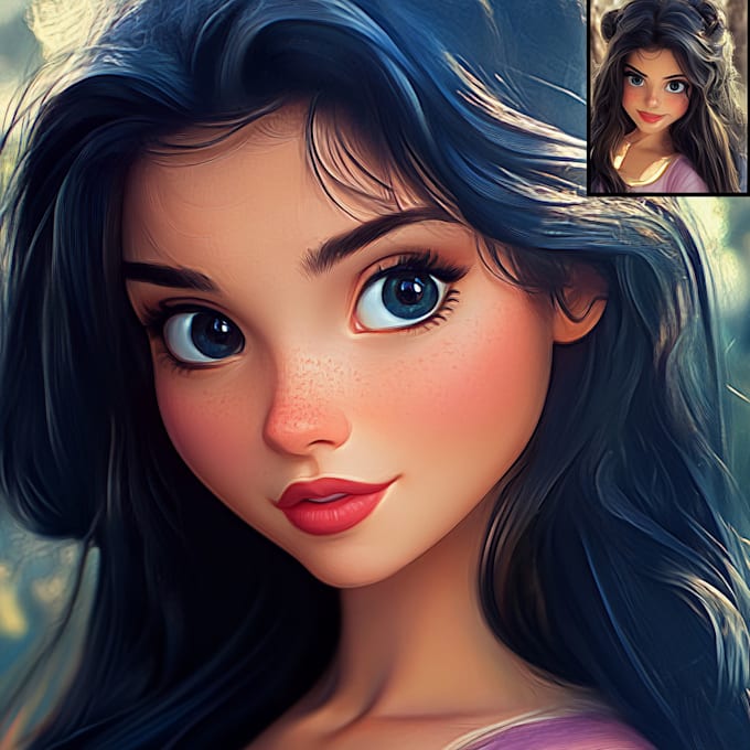 Draw create your portrait in disney style cartoon photo by Krizelakkai ...
