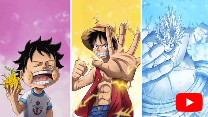 Draw one piece thumbnails for youtube by Renaldy23 | Fiverr