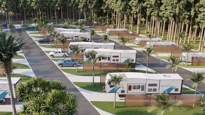 Design rv park and campground with 2d plan, render by Masum_zens | Fiverr