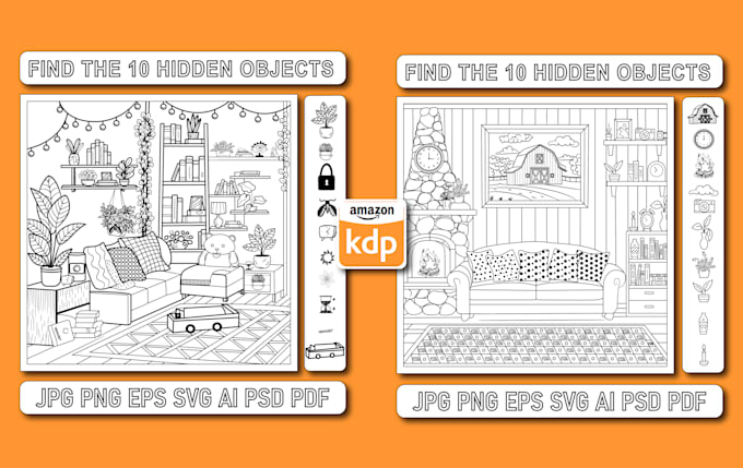 Draw unique hidden object coloring pages for kids and adults by ...