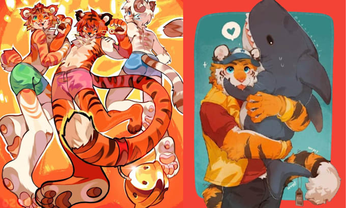 Draw furry art furry reference sheet furry nsfw fursona character design fanart by Daray_2dd ...