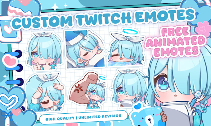 Draw twitch emotes, animated chibi emote, discord emoji by Ophelus | Fiverr