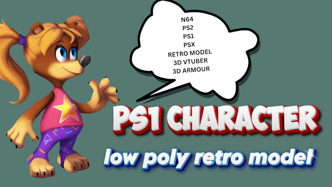 Do 3d n64 or ps1 low poly retro model, 3d vtuber avatar for your game ...