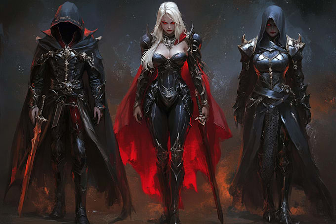 Create a fantasy horror villain character art by Medady | Fiverr