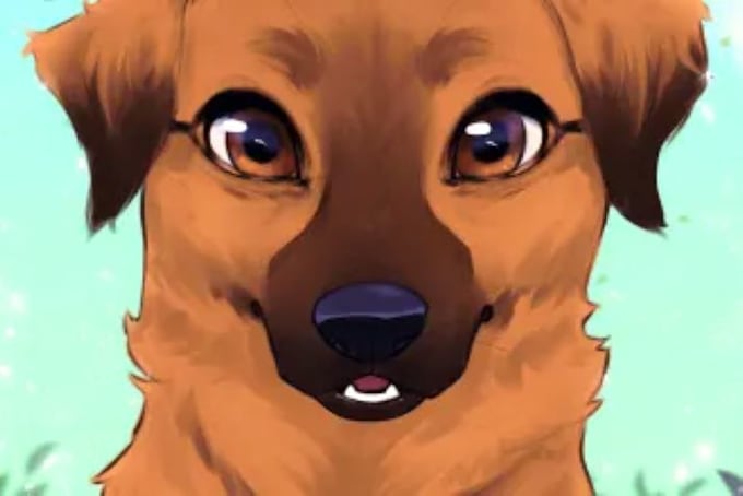 Dopet portrait into cartoon by Mikaylaviljoen | Fiverr