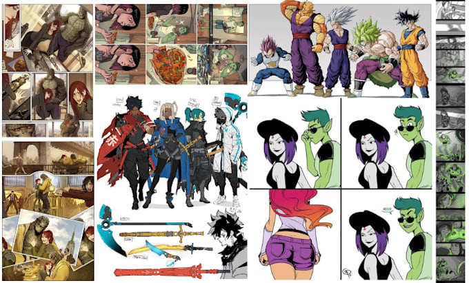 Illustrate comic book graphic novel storyboard anime manga character ...