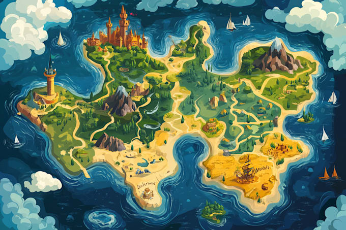 Design a vector map illustration by Jabrieall | Fiverr