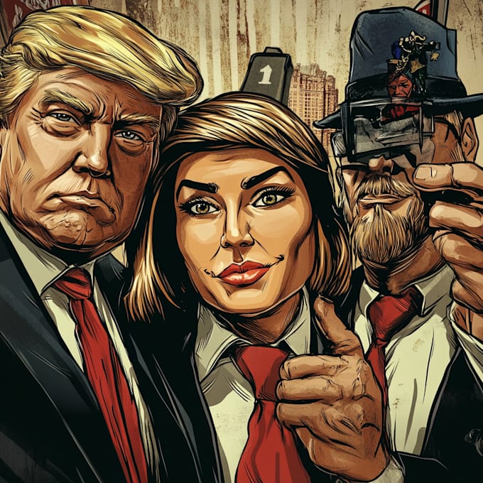 Draw digital political editorial cartoon for social media by ...