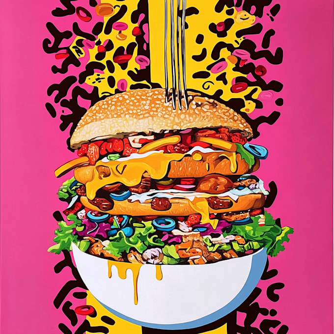 Design food pop art of your food by Anniejonker | Fiverr
