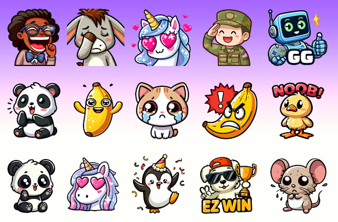 Design emotes, badges, and emojis for twitch, discord, youtube, kick ...