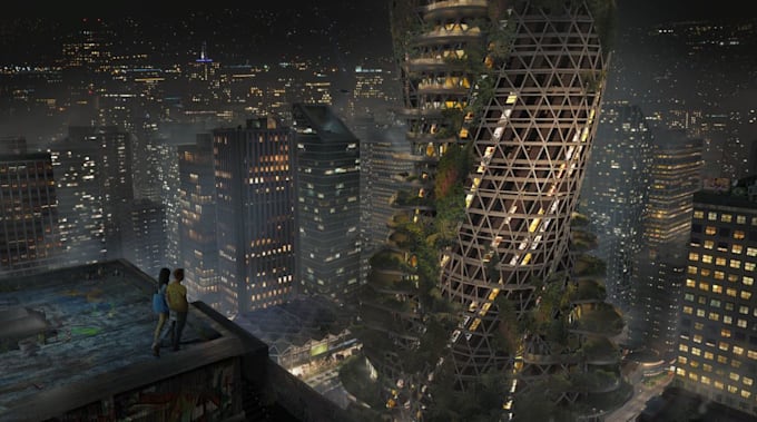 Residential skyscraper exterior design,3d castle, stunning realistic ...