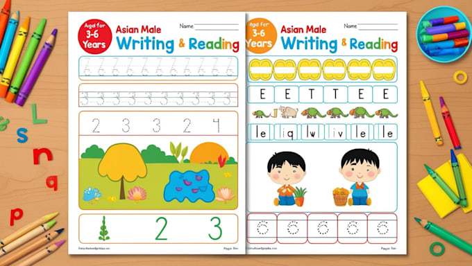 Design minimalist children worksheet templates by Kalycans | Fiverr