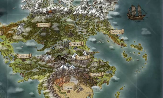 Make fantasy map, world map, dungeon battle map for dnd, ttrpgs, game ...