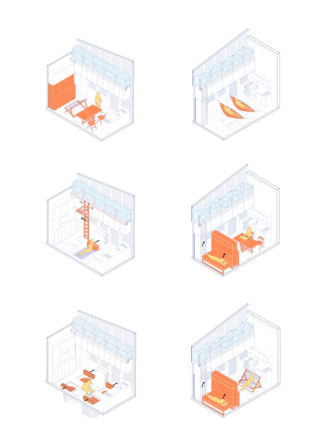 Captivating architectural visualizations, axonometric diagrams, and floor plans by ...