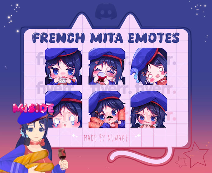 Make a custom chibi twitch or discord emotes by Nuwagenate | Fiverr