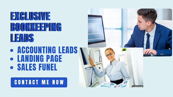 Generate exclusive bookkeeping leads accounting leads landing page sales funnel by Tosin ...