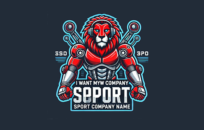 Design a bold red lion robot sport sport mascot logo for your brand by ...