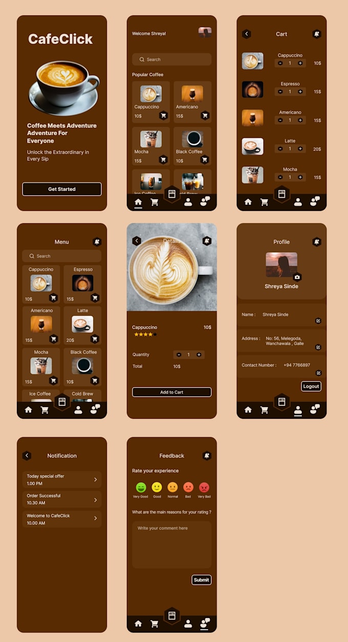 Design fresh mobile app ui ux designs for iso or android by Kushi_thathsara | Fiverr