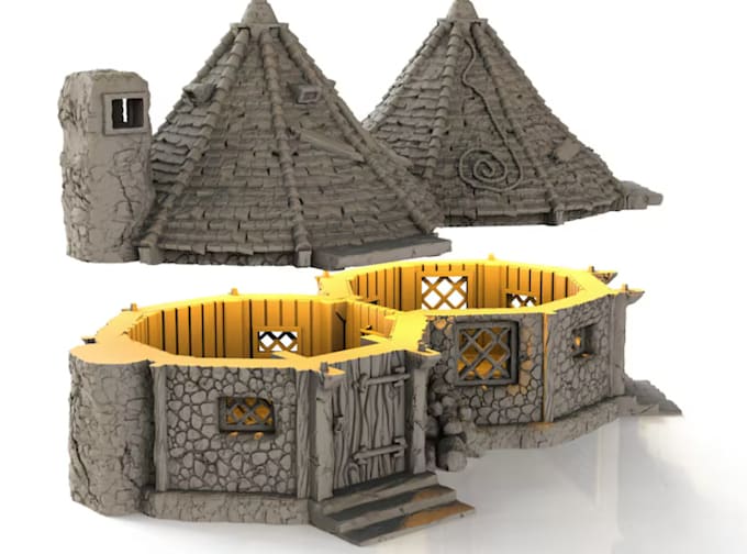 Sculpt wargaming land,terrain house, game ruin,mini building,depth 56 ...