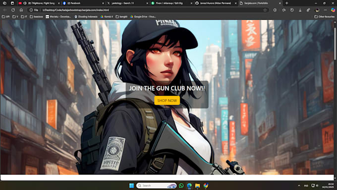 Create a website with html css javascript, or wordpress or react, vue ...