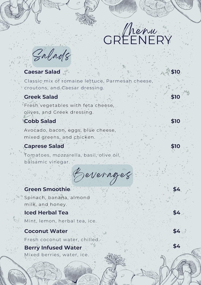 Create custom professional menu design for your venue by Lillykumpelova ...