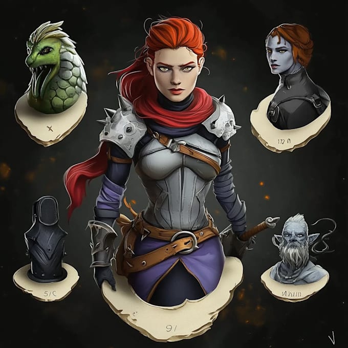 Draw a game character art concept art by Zhasthe | Fiverr