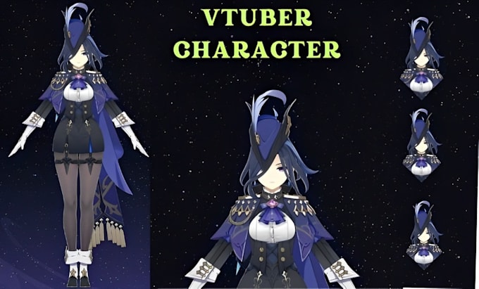 Draw live2d vtuber model, png tuber in anime art style ready to rig ...