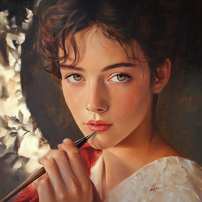 Draw realistic self portrait best oil painting by Janetargent | Fiverr