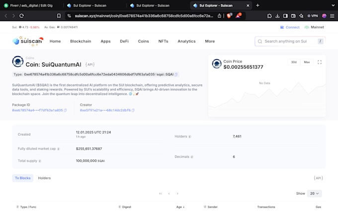 Create sui token, dapps, bots, pump fun, presale on ton solana sui by ...