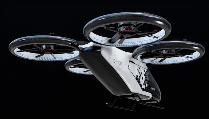 Create airbus model, 3d flying taxi, render space ship,jet ,3d ...