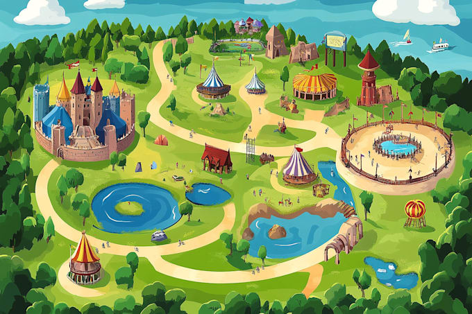 Draw beautiful map in vector illustration by Ailleniey | Fiverr