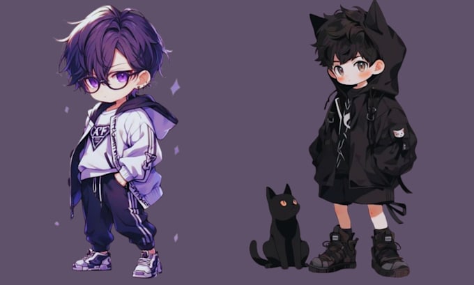 Create adorable chibi anime character designs for stickers, profiles ...