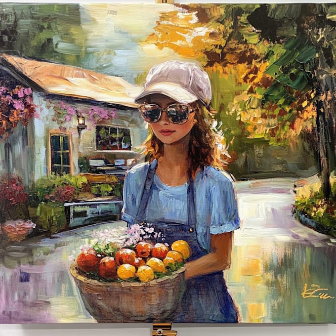 Paint a real oil painting by Promrisan | Fiverr