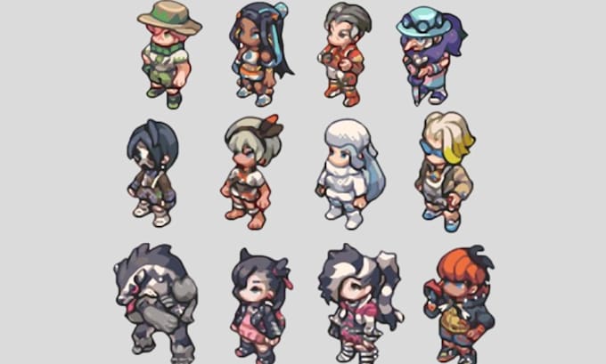 Crea un creador de juegos de rol personalizado, pixel art, sprites ...