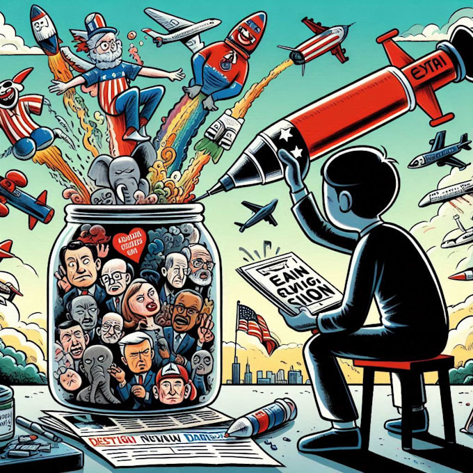 Draw a custom political cartoon for any issue by Serpiwun | Fiverr