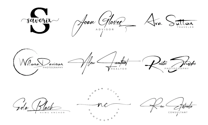 Design scripted cursive handwritten signature logo by Noumanazam13 | Fiverr