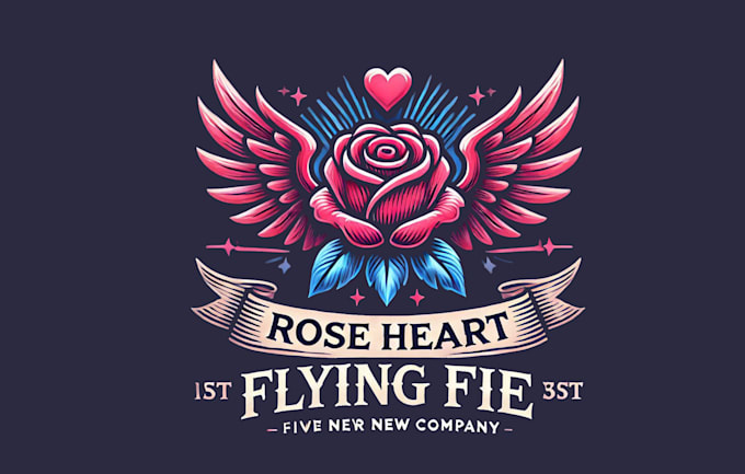 Design a beautiful rose heart flying fire logo for your brand by ...