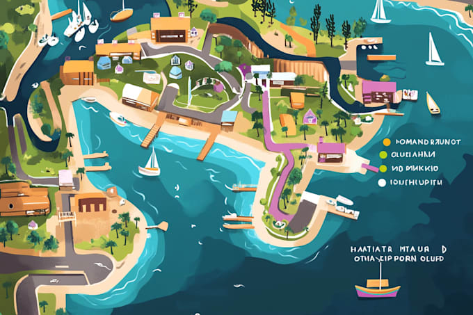 Draw a high resolution illustrator vector map illustration by ...