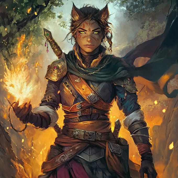 Draw dnd, fantasy character and dnd character art for you by Chiendhuzo ...