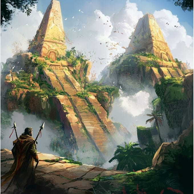 Create fantasy environment concept art , landscape and etc by ...