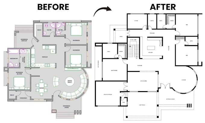 Draw, redraw 2d architectural floor plan for real estate using autocad by Aliimranbwn | Fiverr