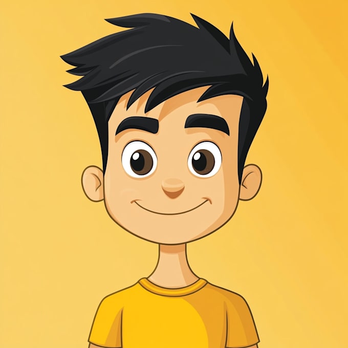 Draw yellow cartoon portrait, character, avatar by Amanake | Fiverr