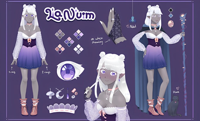 Draw character sheet or reference sheet for your character design in ...